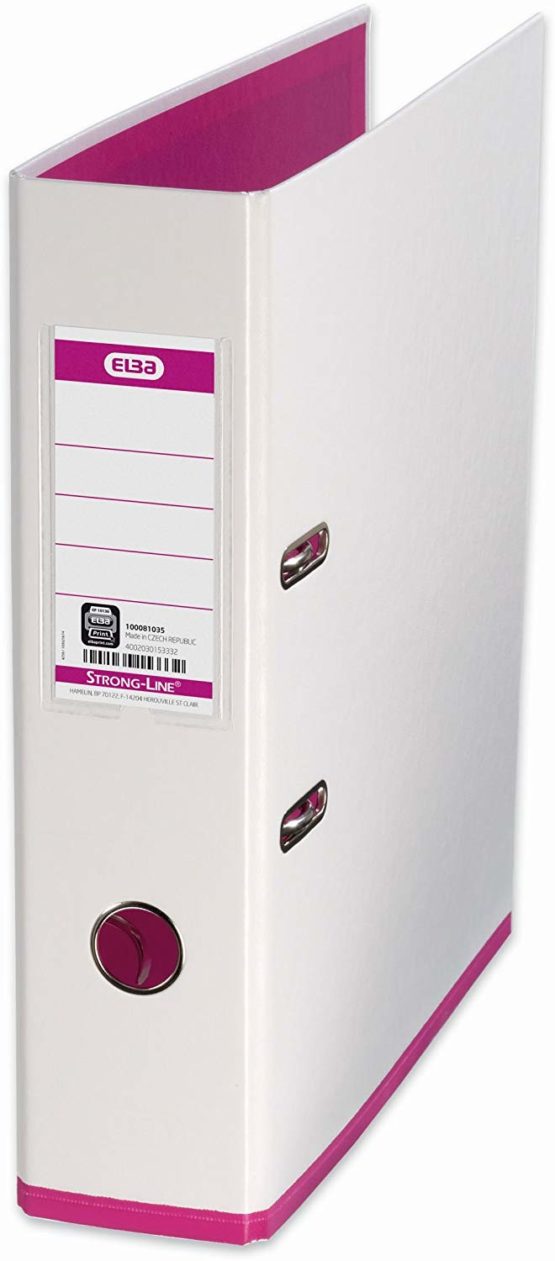 Elba MyColour A4 Lever Arch File – White and Pink – BigaMart