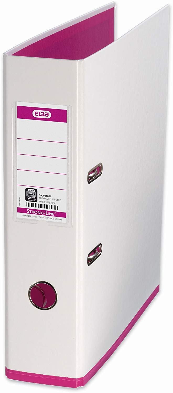 Elba MyColour A4 Lever Arch File – White and Pink – BigaMart