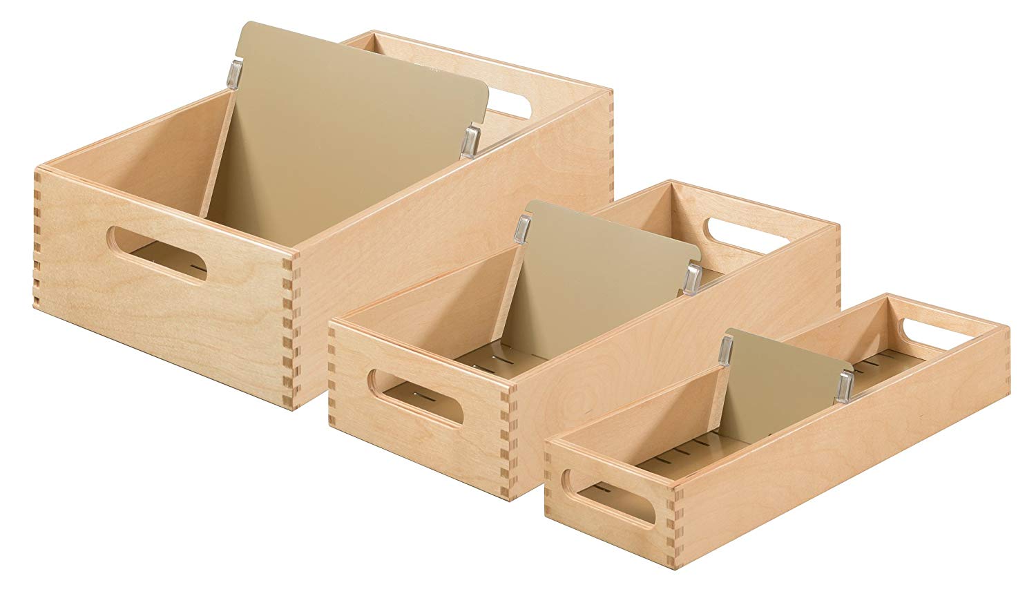 HAN 1005-0, Wooden card index tray A5 landscape, for 1,500 cards, metal ...
