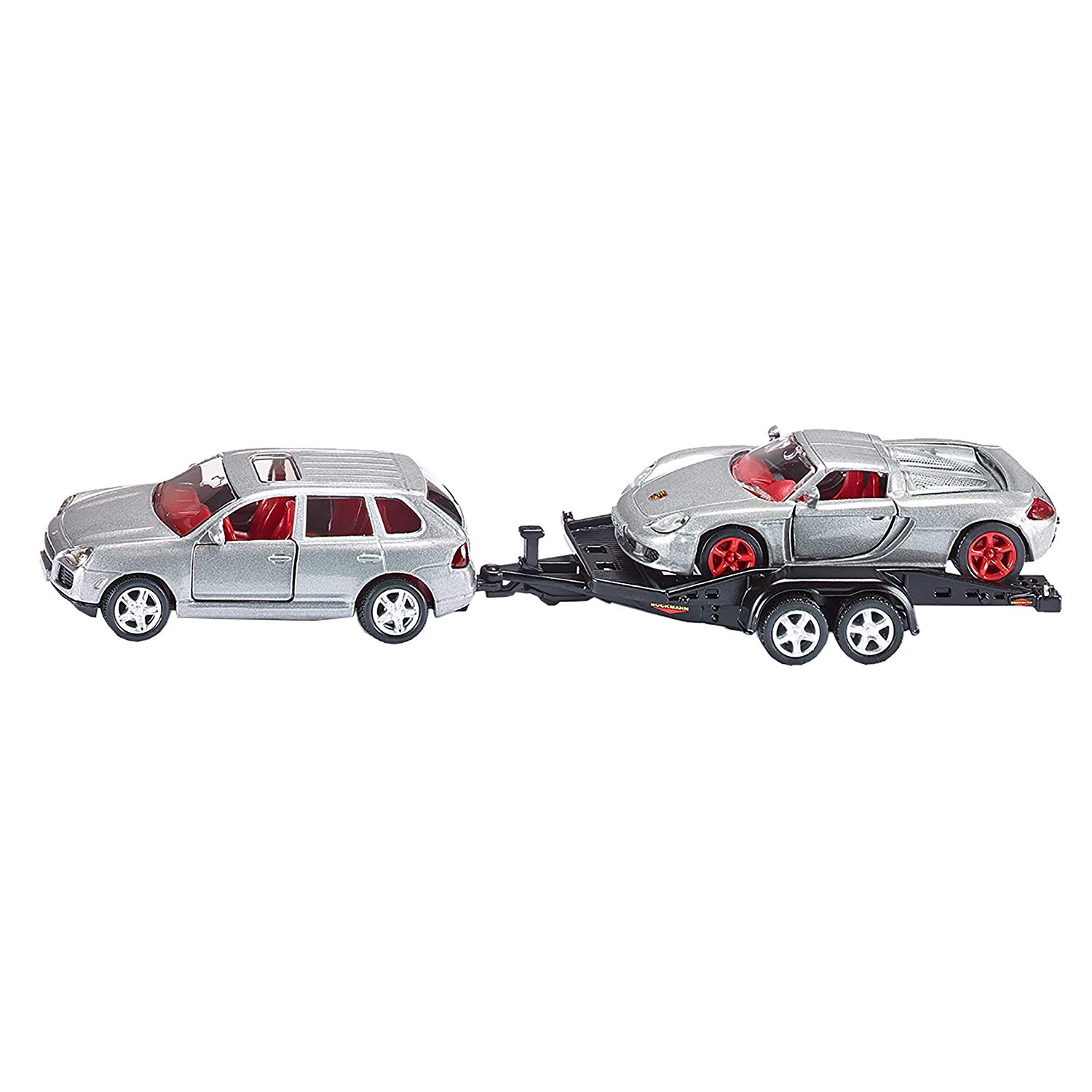 Siku 2544 Super Porsche Transport Trailer and Sports Car, Silver/Green ...