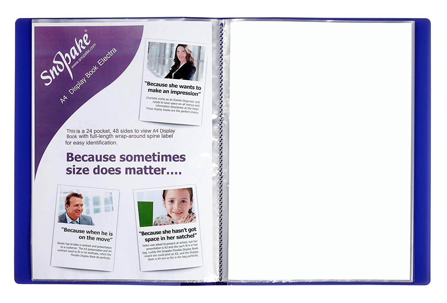 Snopake A4 Electra Display Book 24 Pockets – Electra Purple [Pack of 1 ...