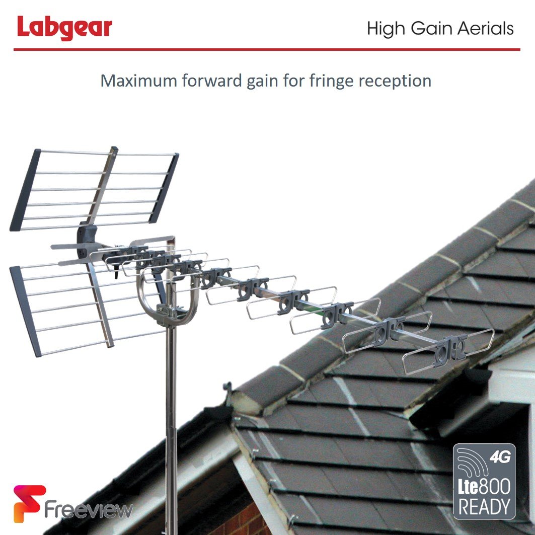 Labgear 10 Bay Professional High Gain TV Aerial,Silver – BigaMart