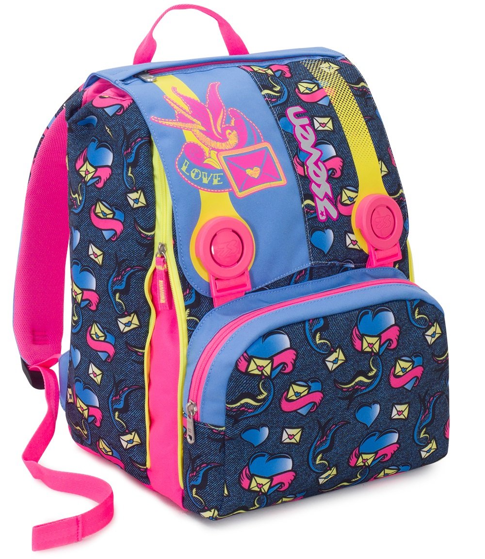 School Expandable Backpack Seven , LOVE LETTER , Blue , 28 Lt , Primary ...
