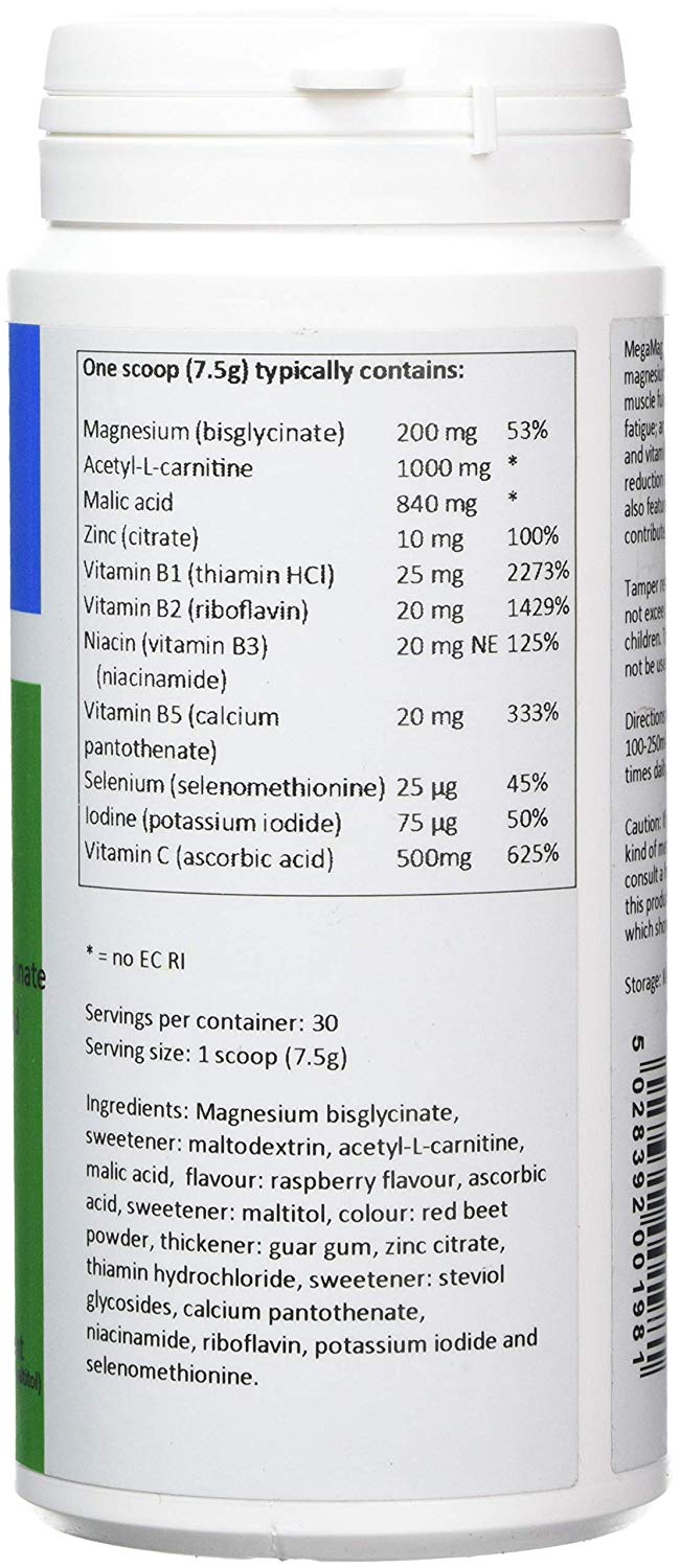 Nutri Advanced MegaMag Energen Plus (Raspberry) 225g (30 Servings ...