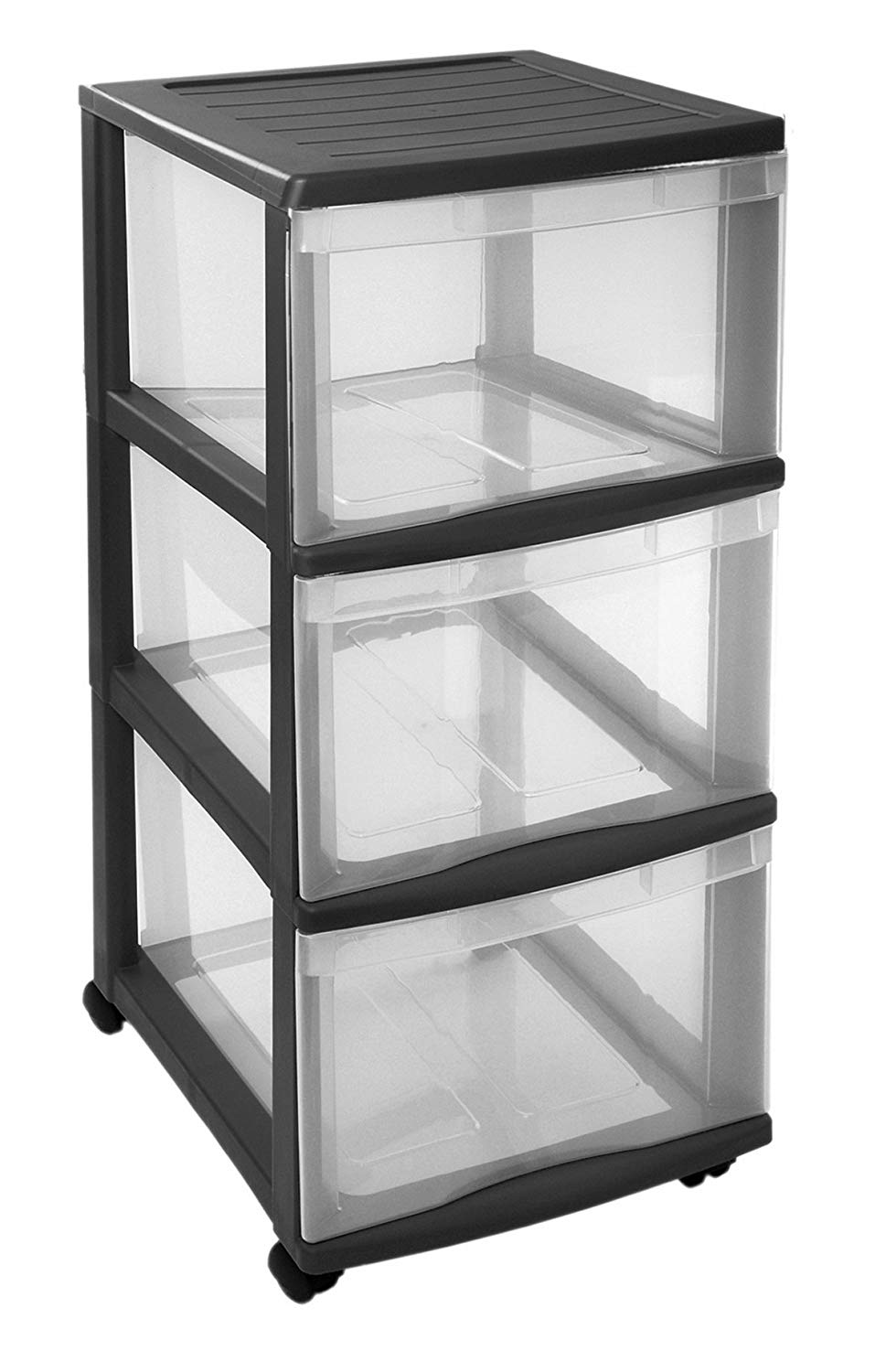Sundis Optimo Large Drawer Unit with Stop System and Wheels, Black, 3 ...