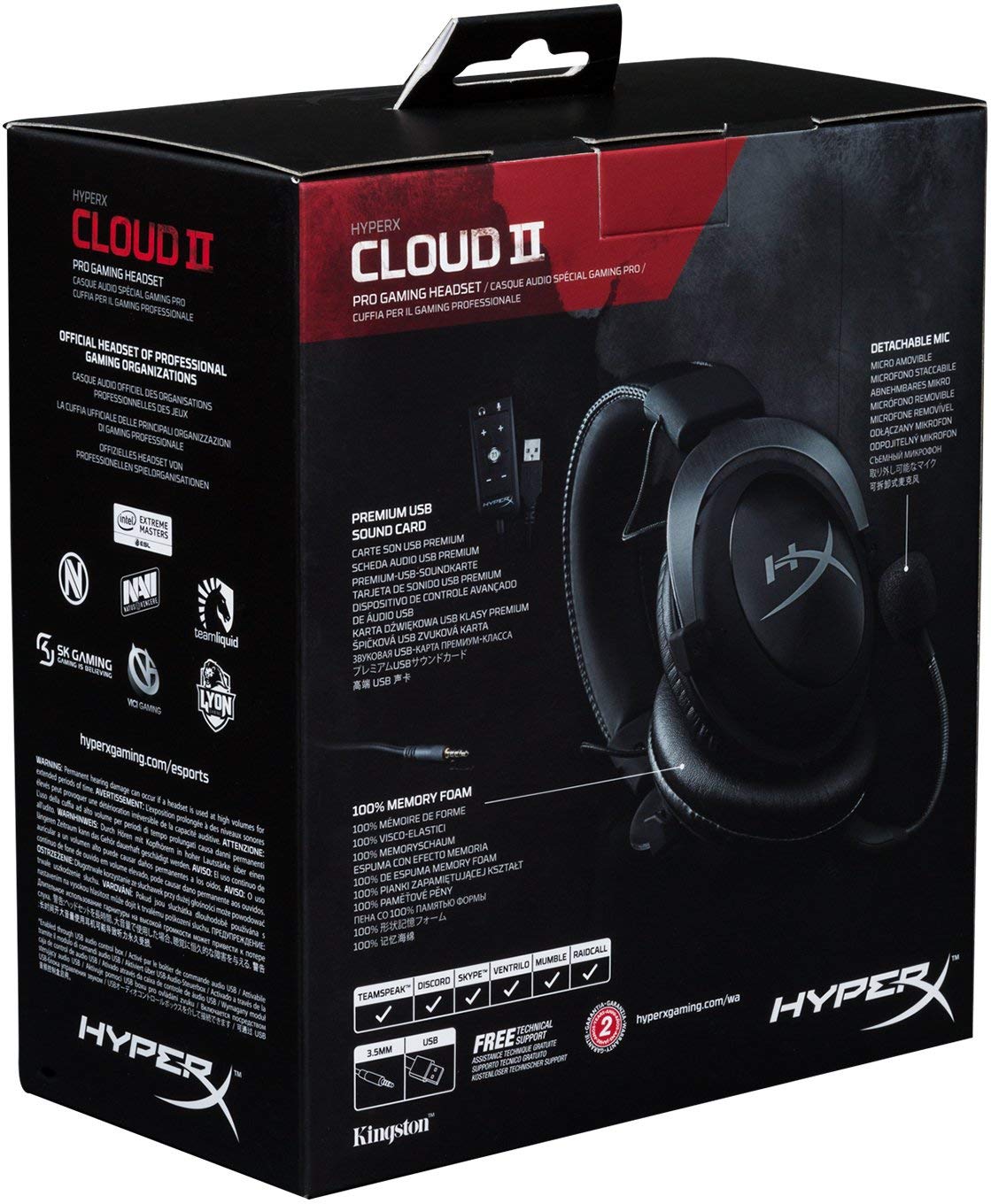 HyperX Cloud II 7.1 Virtual Surround Sound Computer Headset with ...