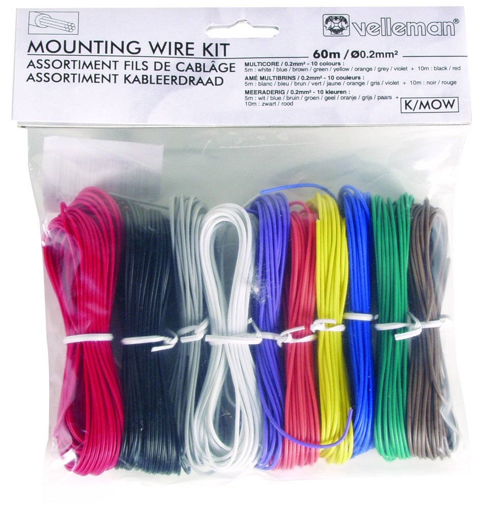 Velleman K/MOW Assorted Colour Multi-Core Mounting Wire Kit, Multi ...