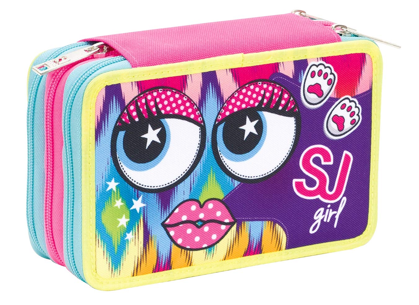 SJ GANG AST.3 Zip Facce Da Pencil Cases, 20 cm, 0.5 liters, Pink (Rosa ...