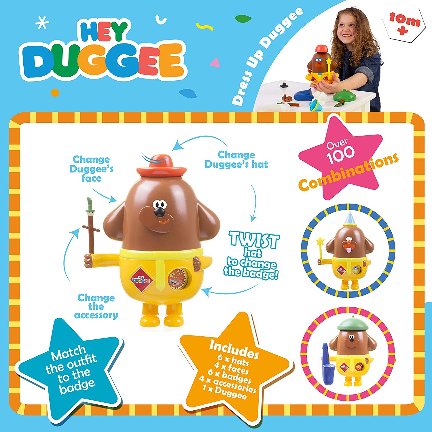 Hey Duggee 539 1963 Dress me up Duggee Figurine, Brown – BigaMart