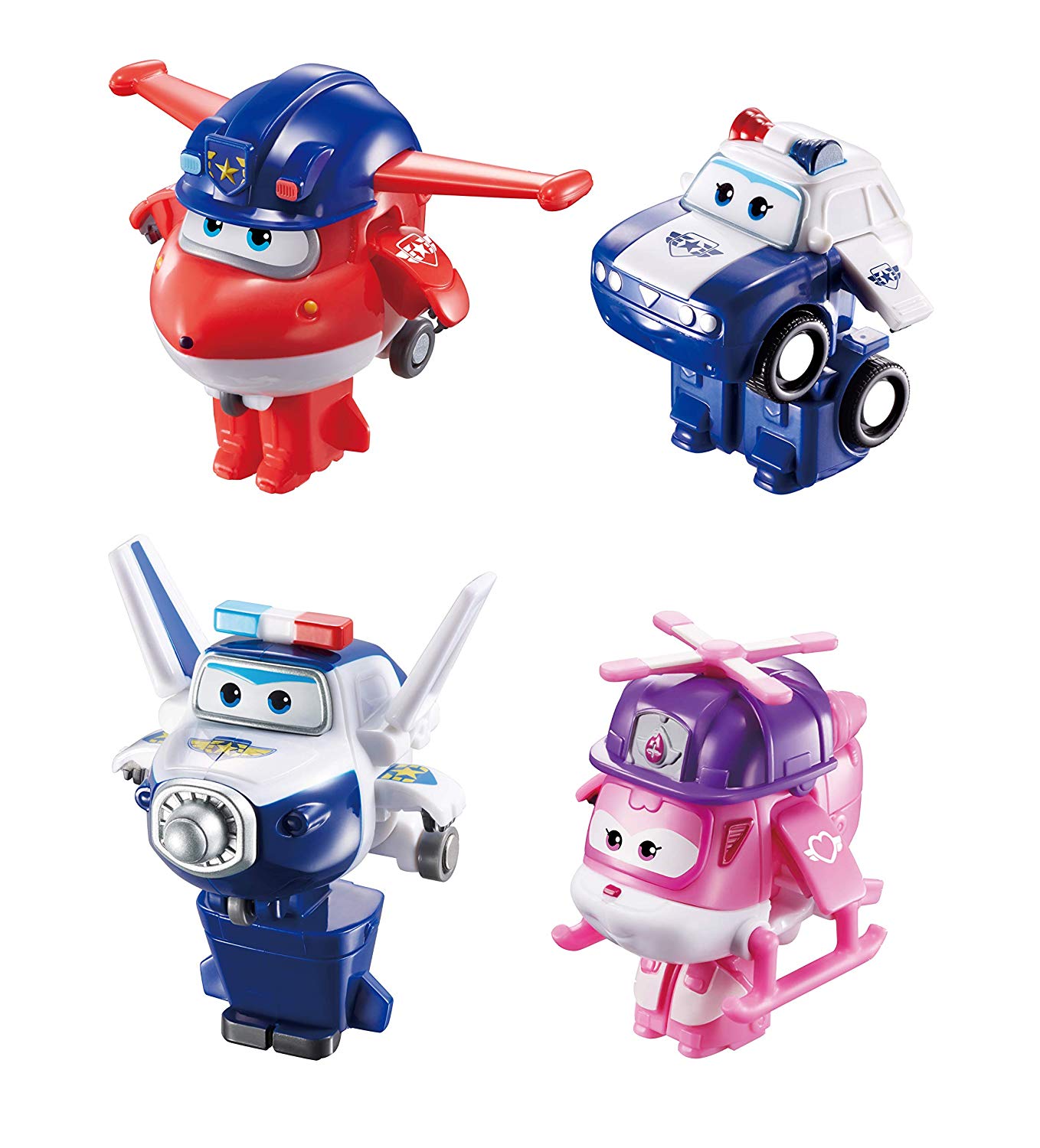 Super Wings Transform-a-Bots 4 Pack | Police Jett, Paul, Kim and Rescue ...