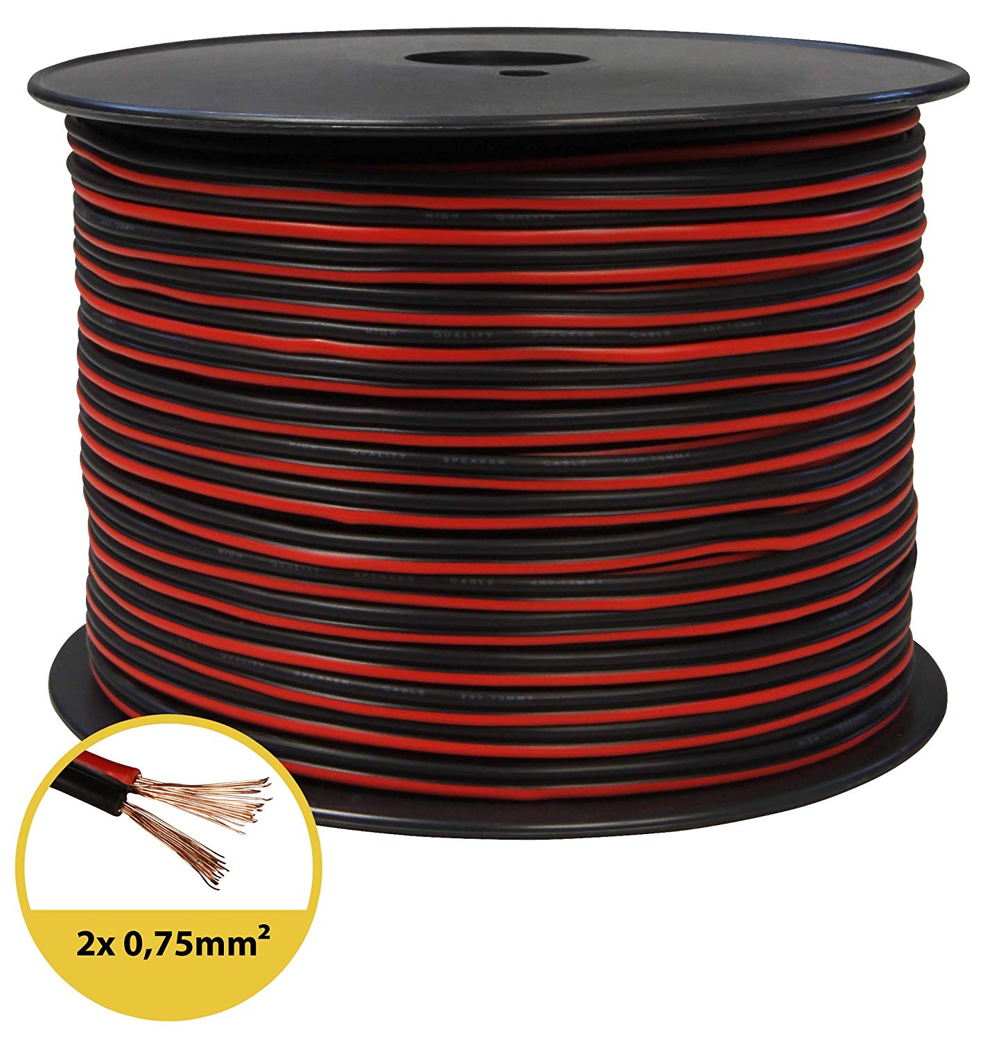 Toolcity Speaker Cable Twin Wire 2×0.75 mm2 (Box Cable/Audio Cable) 100 ...