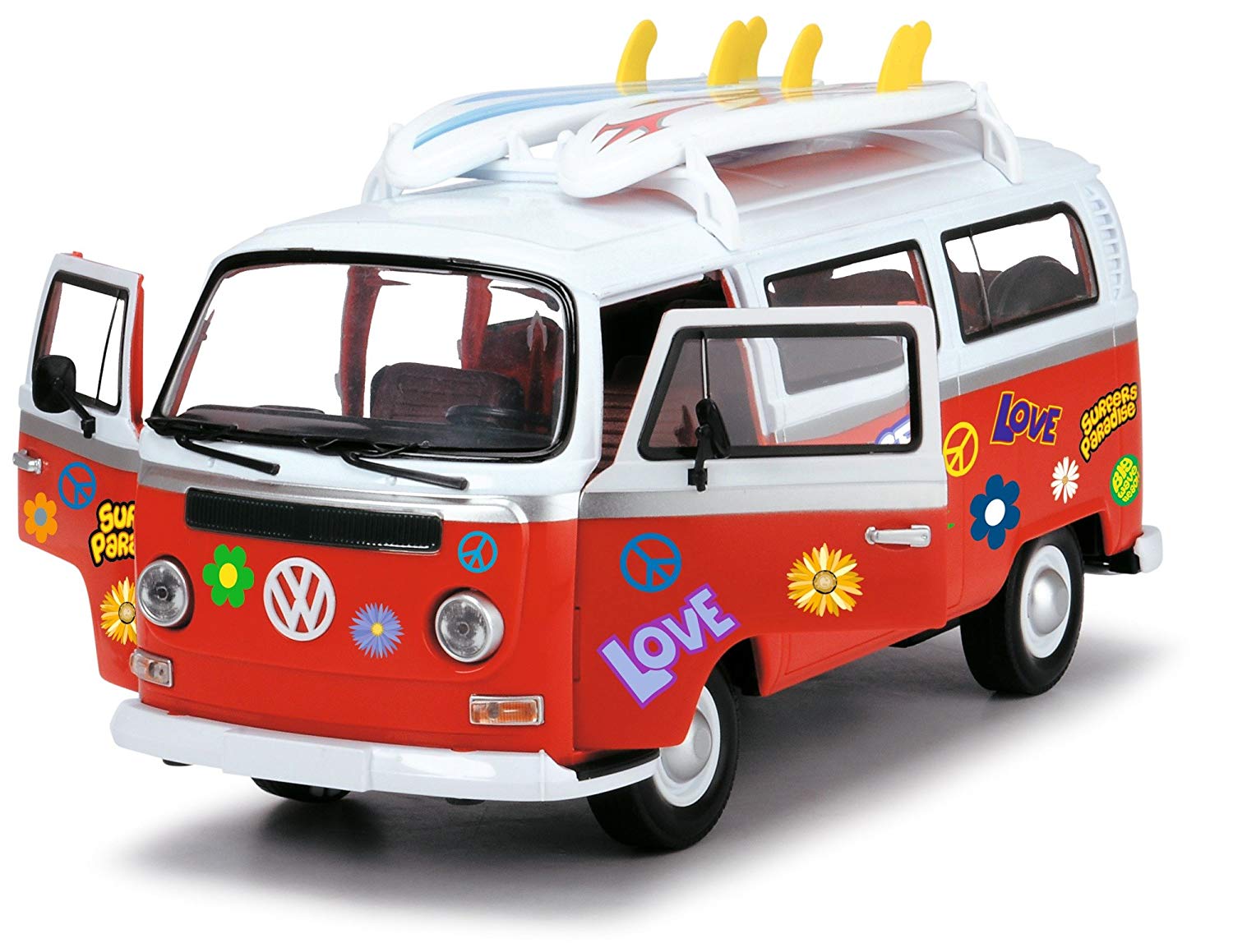 Dickie Toys 203776001 Retro VW Surfer Camper Van with Friction Drive 32 ...