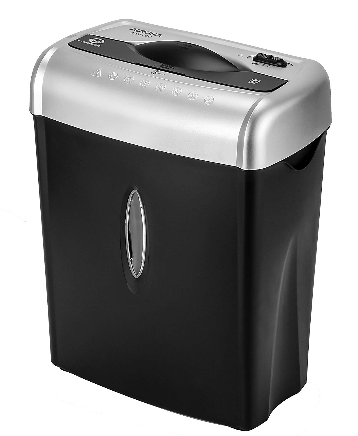Aurora AS610C 6 Sheet Cross-Cut Shredder with Waste Bin, Black/Silver ...