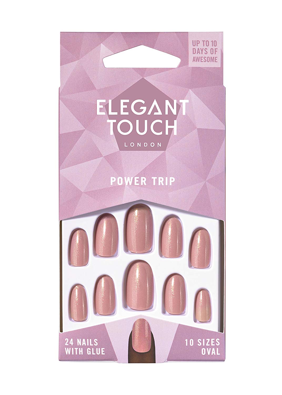 Elegant Touch – Colour Nails – Power Trip – Shimmer Dusky Rose – Oval ...