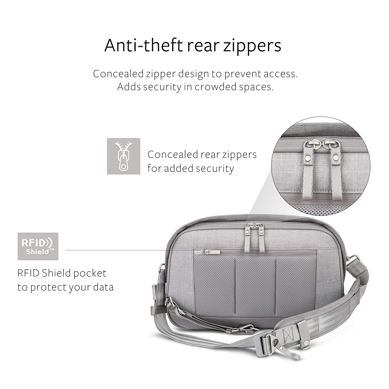 Moshi Tego Anti-Theft Crossbody Sling (Stone Gray) – BigaMart