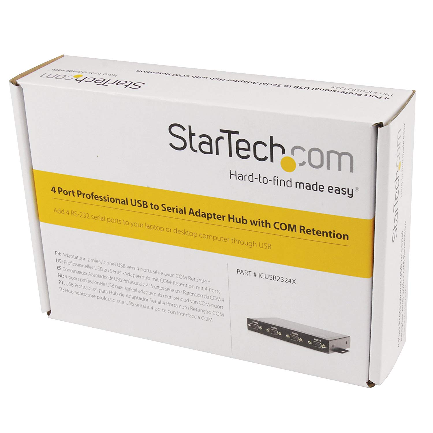 StarTech USB to Serial Adapter Hub – 4 Port – Wall Mount – COM Port Retention – Texas ...