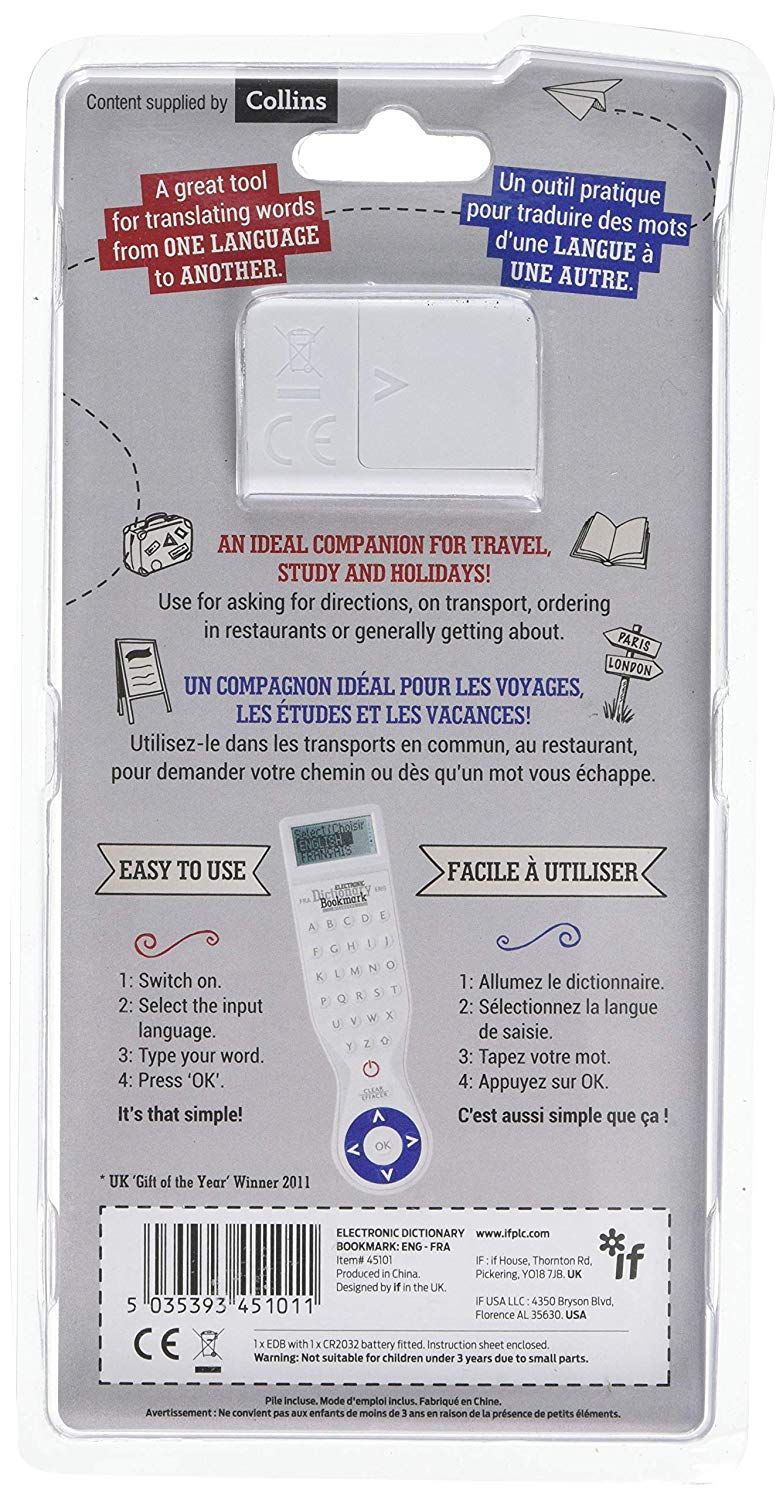 Electronic Dictionary Bookmark-French-English – BigaMart