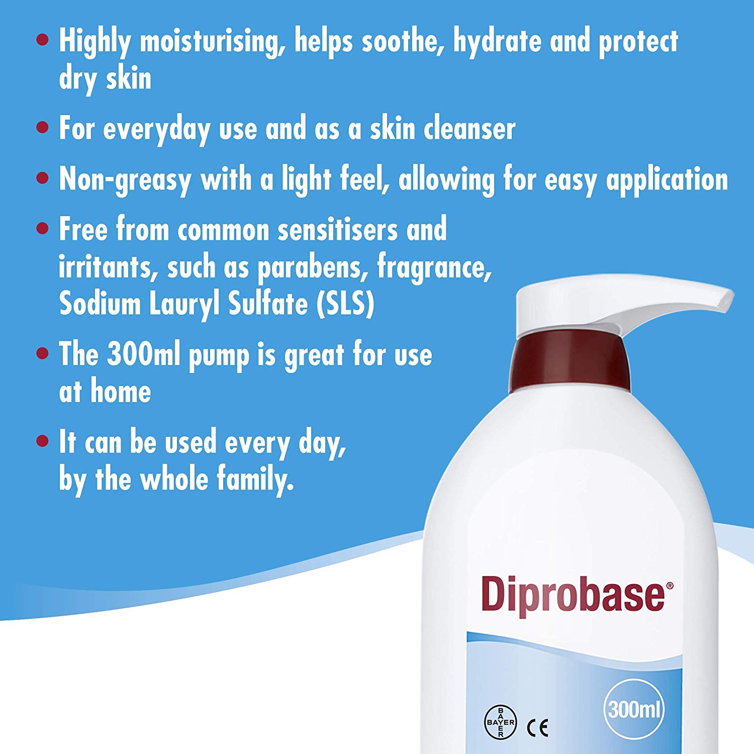 Diprobase Daily Eczema Lotion 300 ml Moisturiser for Eczema Prone and ...
