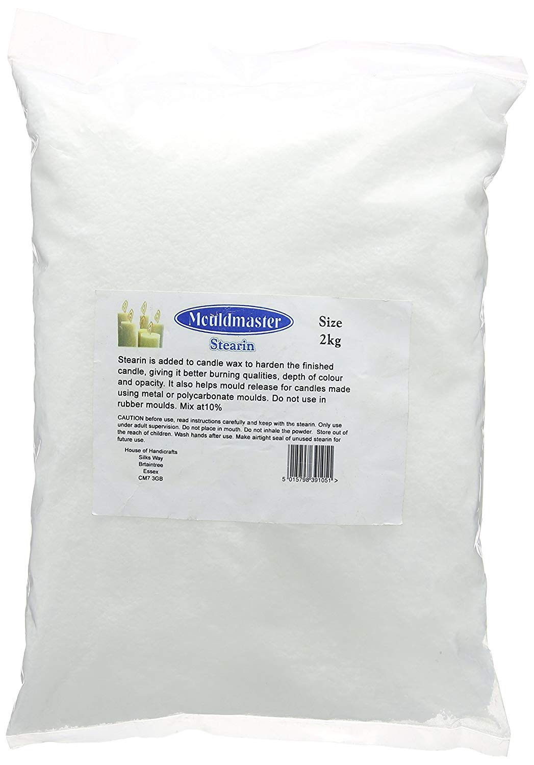 Mould Master Stearin for Candle Making 2KG, White, 20x10x1 cm – BigaMart