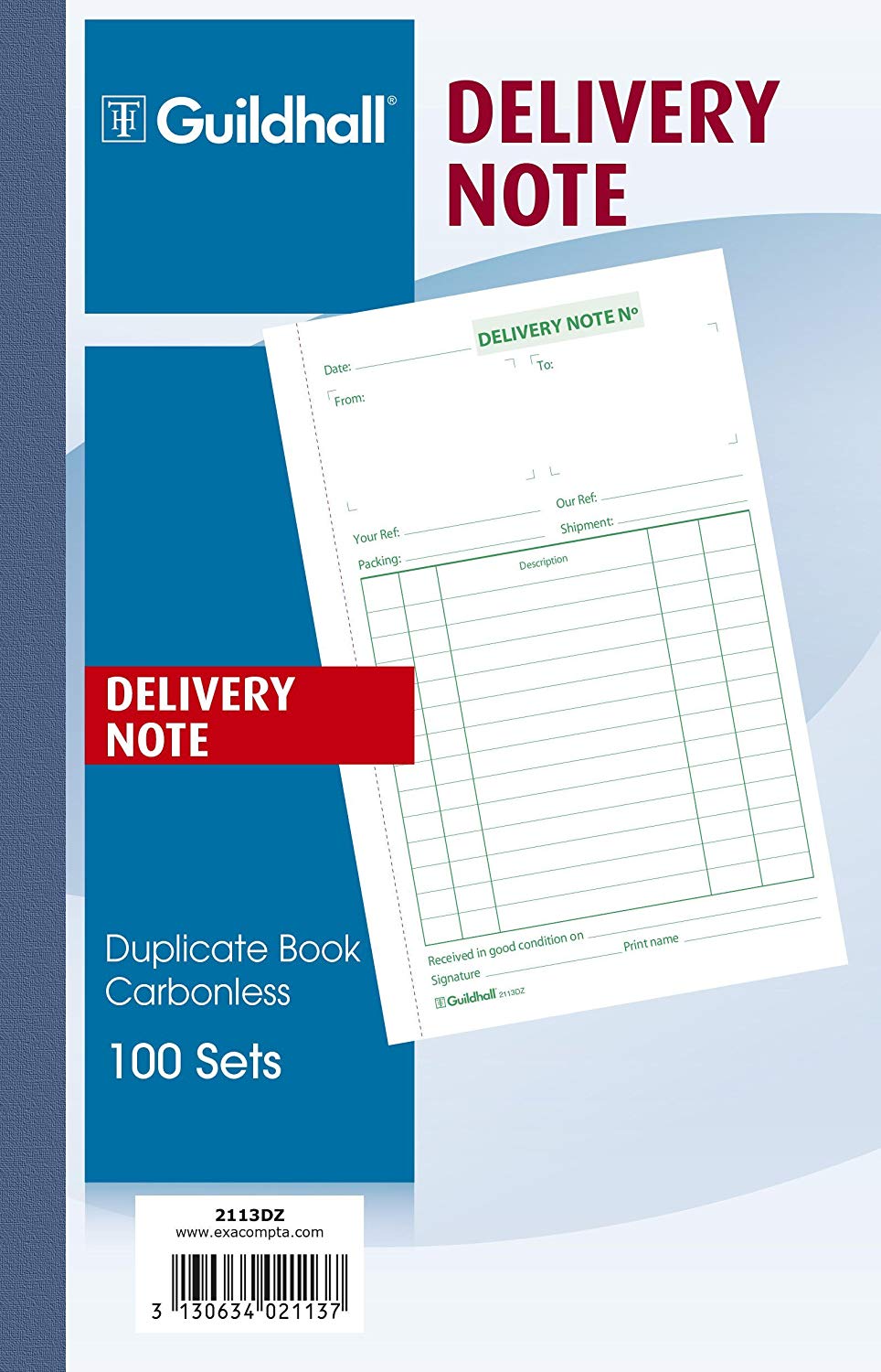 Exacompta Guildhall Duplicate Delivery Note Book, 210x135mm, 100 Sets ...
