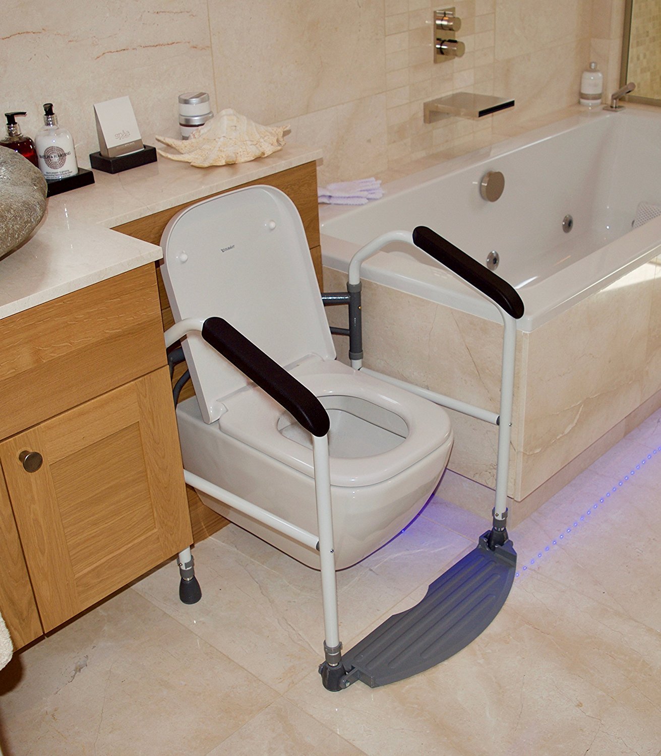 NRS Healthcare Buckingham Foldeasy Toilet Support Frame, Adjustable ...