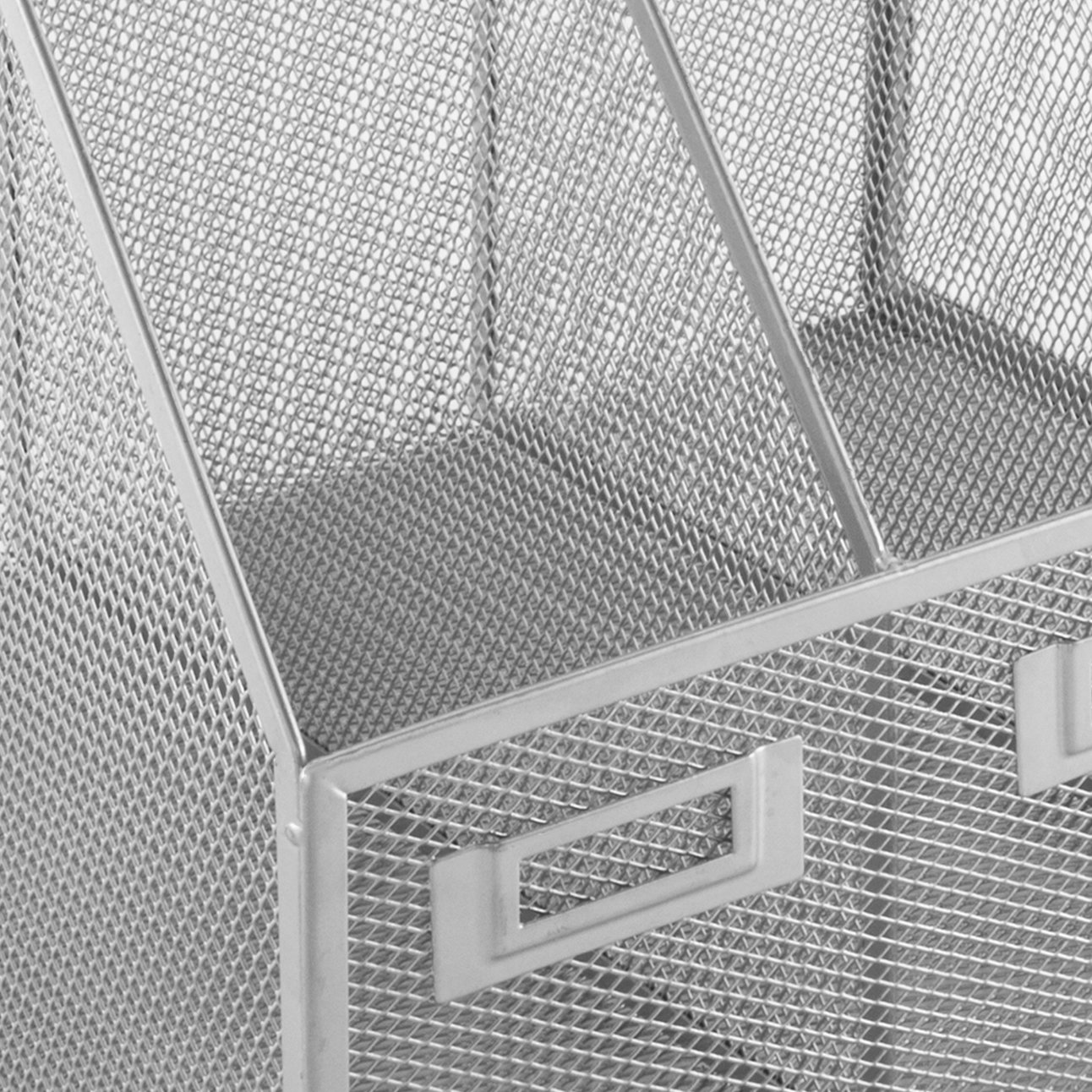 OSCO TS-120388 Mesh Triple Magazine Rack, 280mm x 250mm x 300m, Silver ...