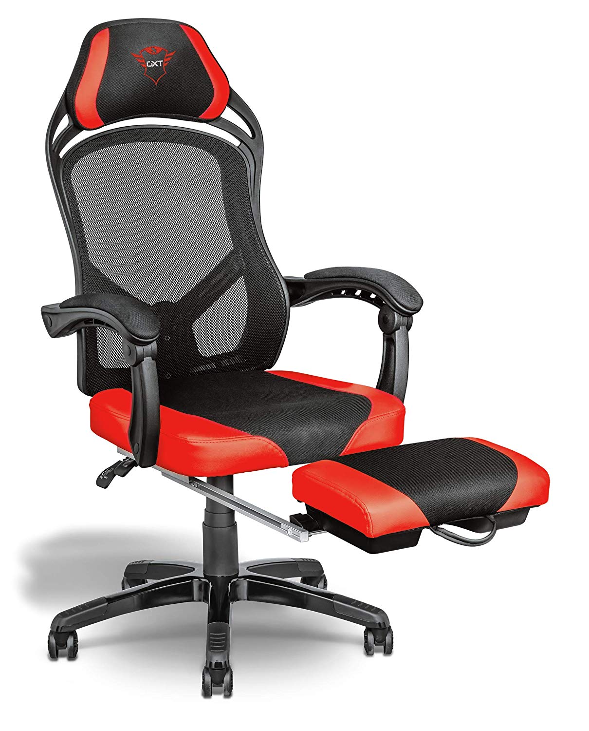 Trust Gaming GXT 706 Rona Gaming Chair with Footrest – Black/Red – BigaMart