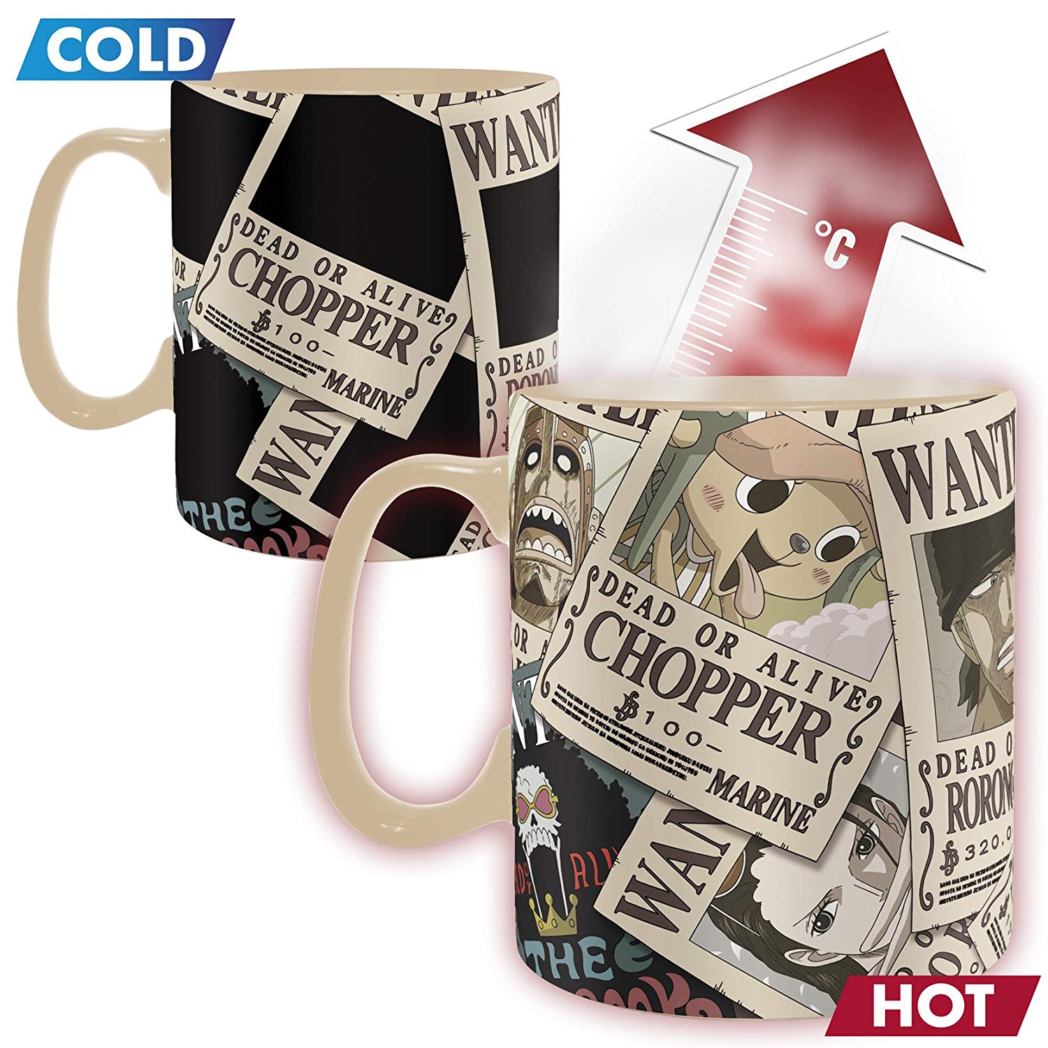 ABYstyle – ONE PIECE – Heat Change Mug – 460 ml – Wanted – BigaMart