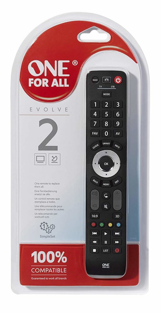 One For All URC 7125 Evolve 2 – Remote Control (Cable, DTT, IPTV, Sat ...