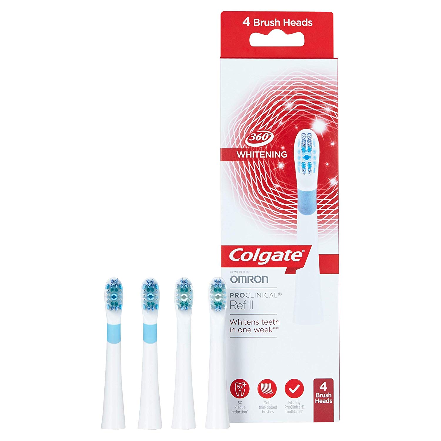 Colgate ProClinical 360° Whitening Electric Toothbrush Heads Refill ...