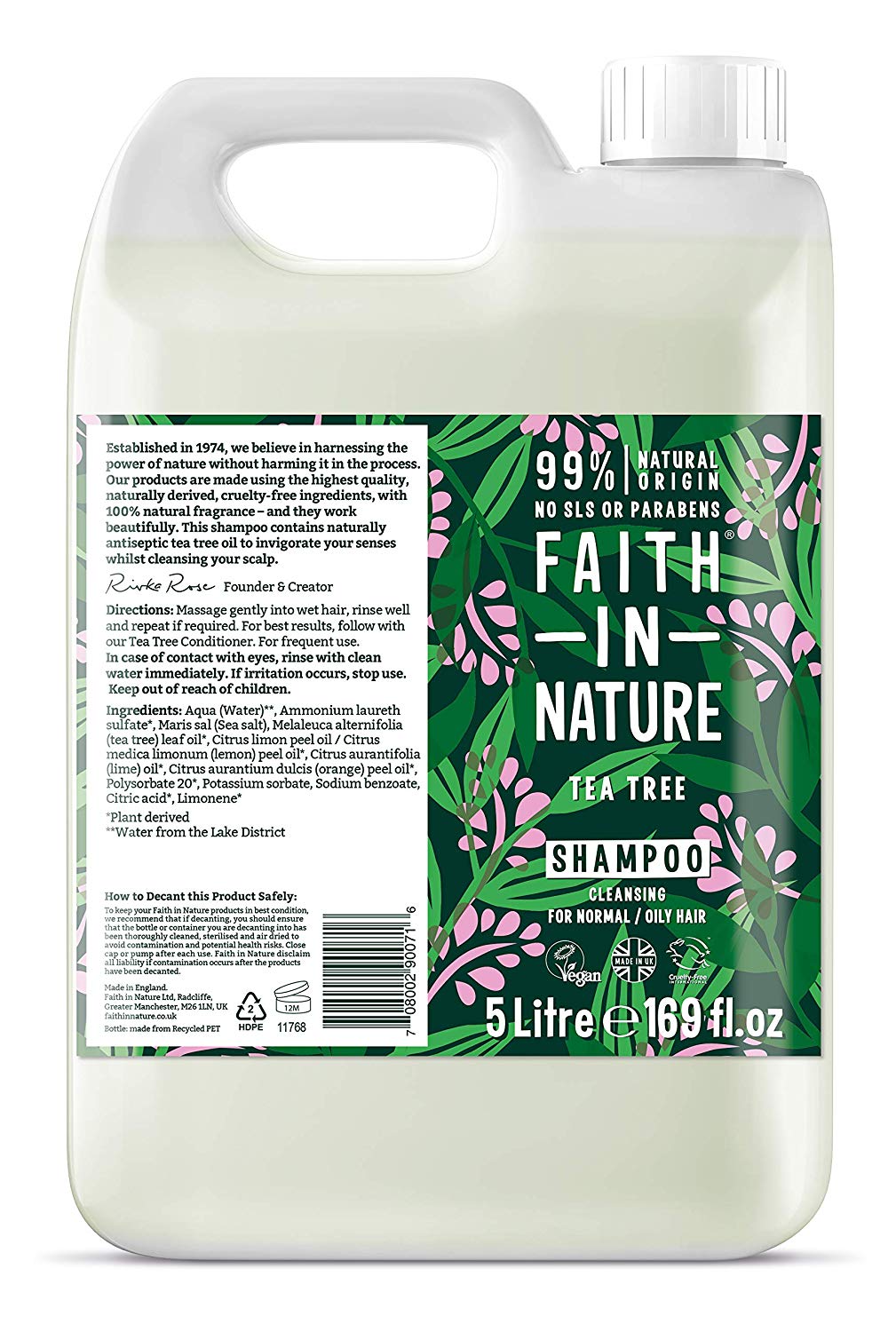 Faith In Nature Natural Tea Tree Shampoo, Cleansing, Vegan and Cruelty ...