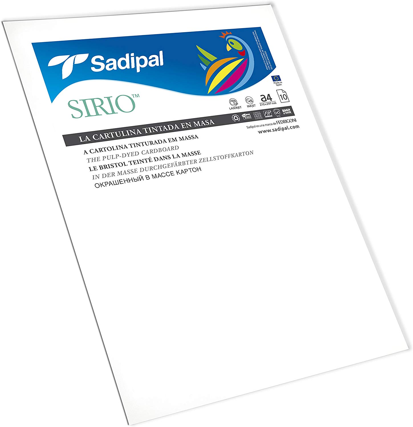 Sadipal 7318 – Pack of 10 Sheets of Cardboard, 170 g, A4, White – BigaMart
