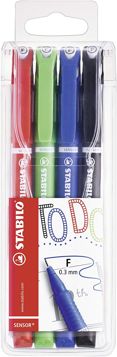 Fineliner – STABILO Sensor Wallet of 4 Assorted Colours – BigaMart