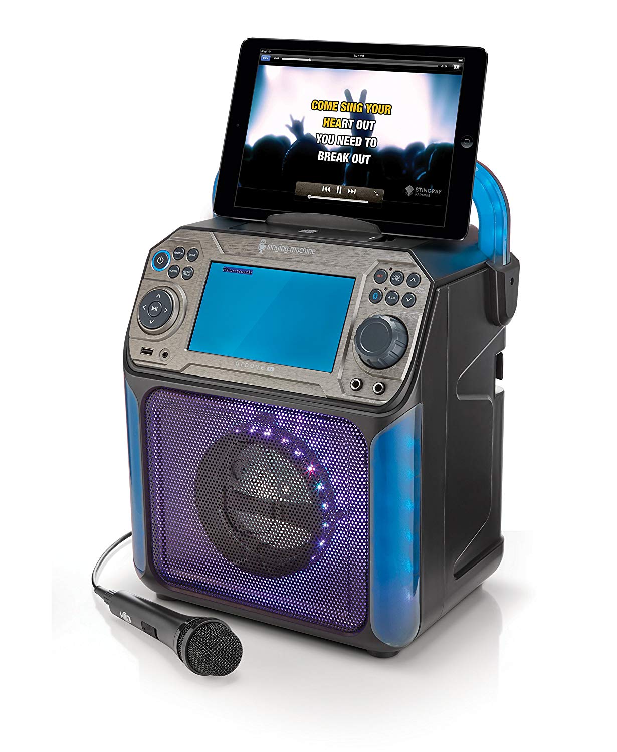 Singing Machine STVG782BK CD Bluetooth Karaoke Machine with inbuilt ...