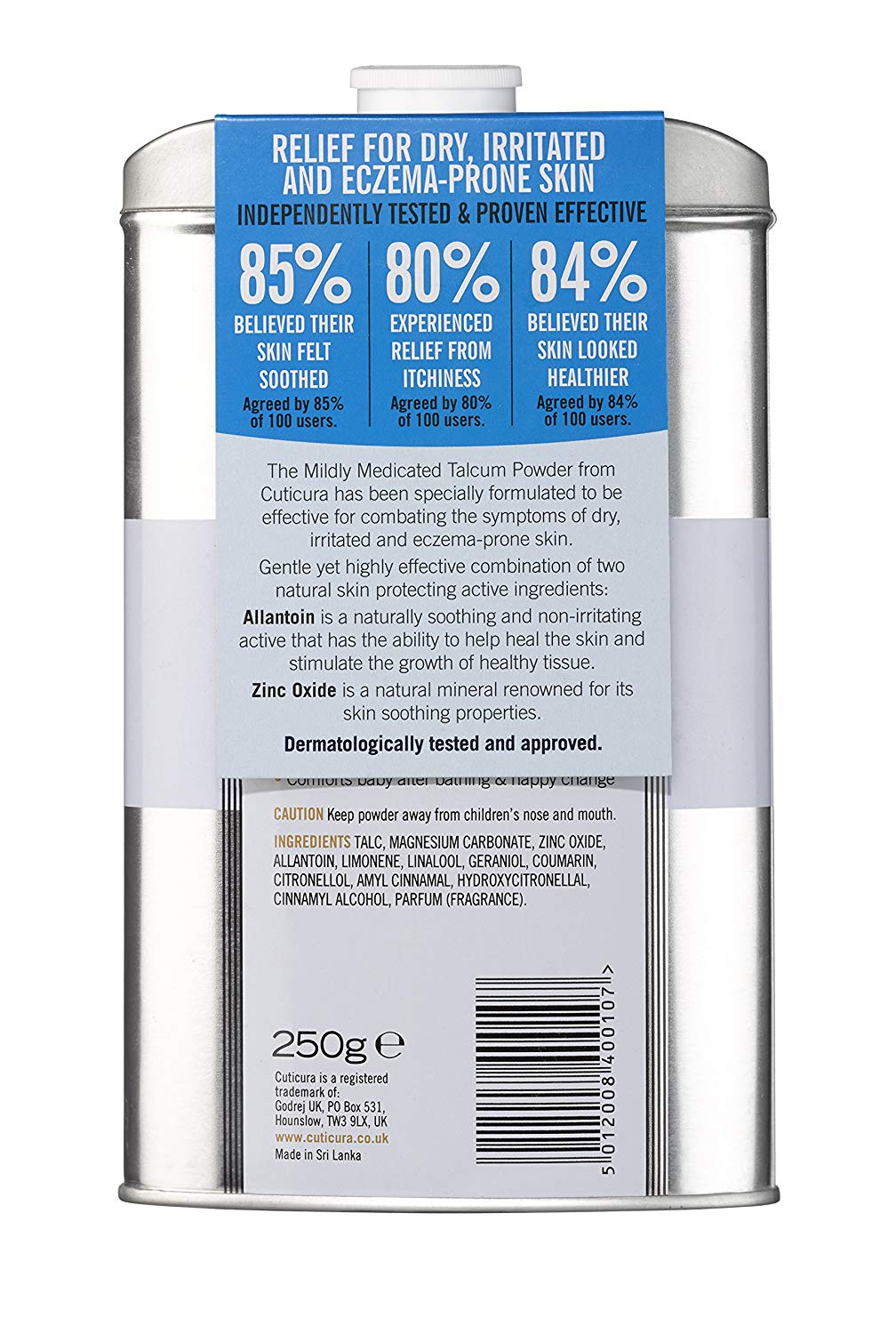 Cuticura Mildly Medicated Talcum Powder / Body Powder 250g | Packaging ...