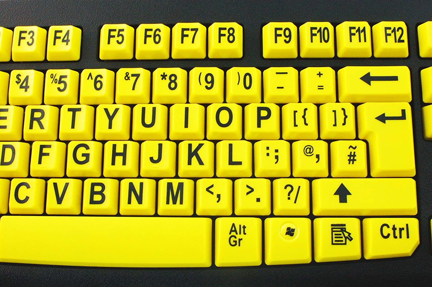 Geemarc Big Letter Keyboard with Yellow Keys and Large Black Alpha ...