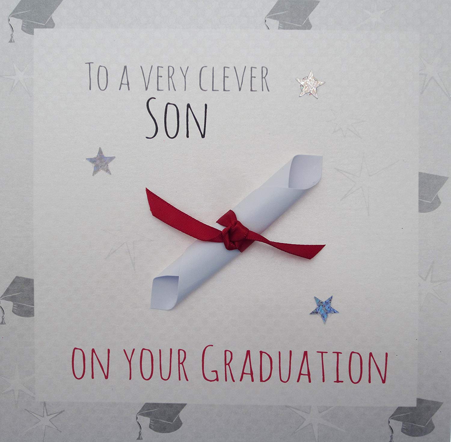 WHITE COTTON CARDS Handmade to A Very Clever Son On Your Graduation ...