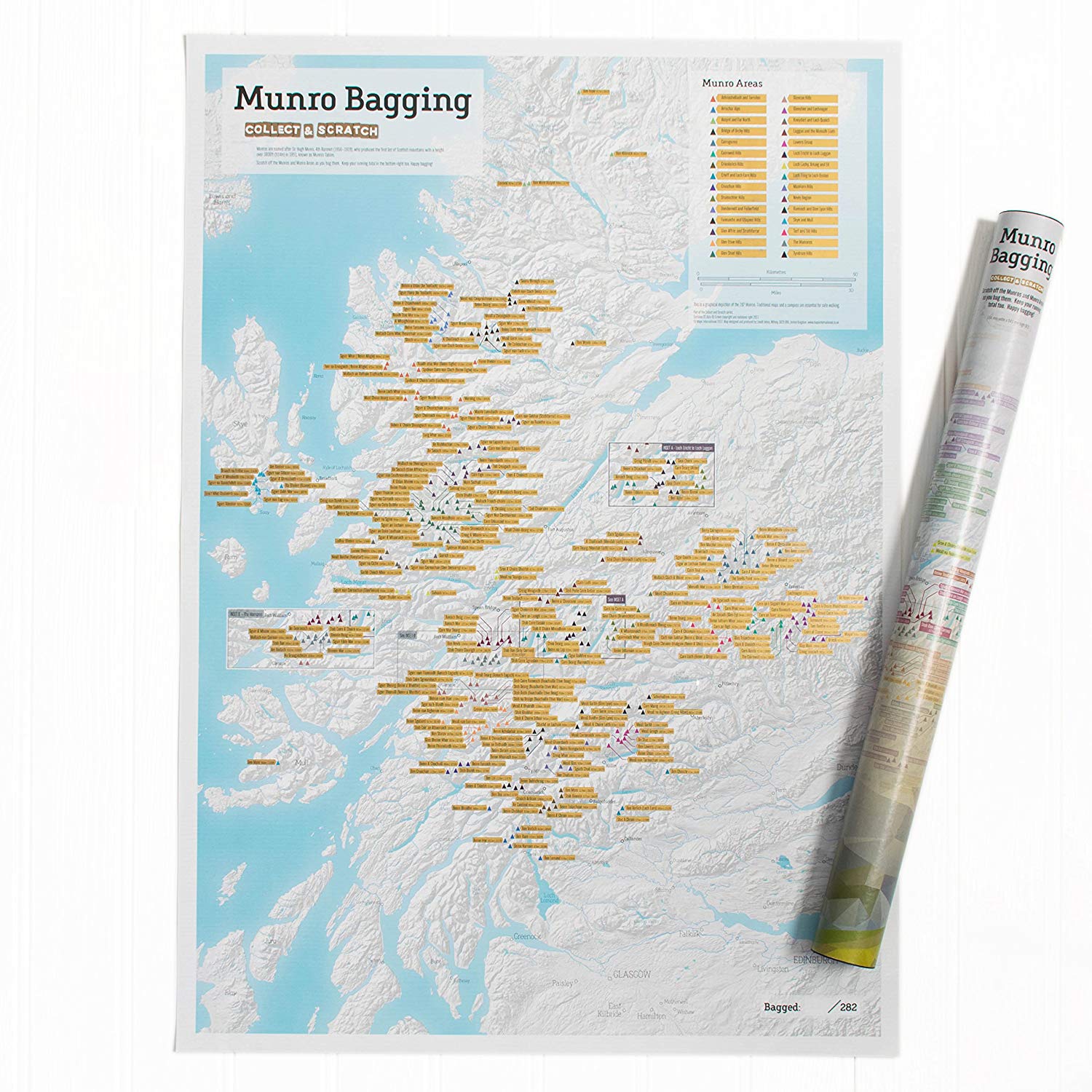 Maps International Munro Bagging Collect and Scratch Off Travel Map for ...