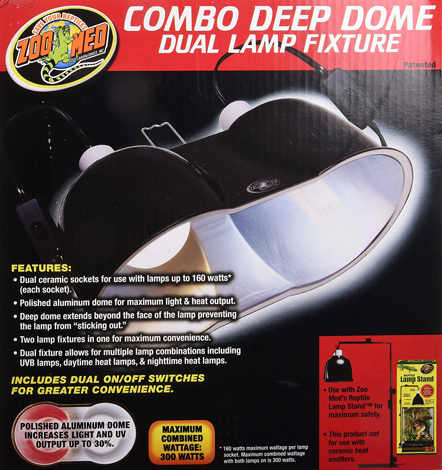 Zoo Med Combo Deep Dome Dual Lamp Fixture – BigaMart