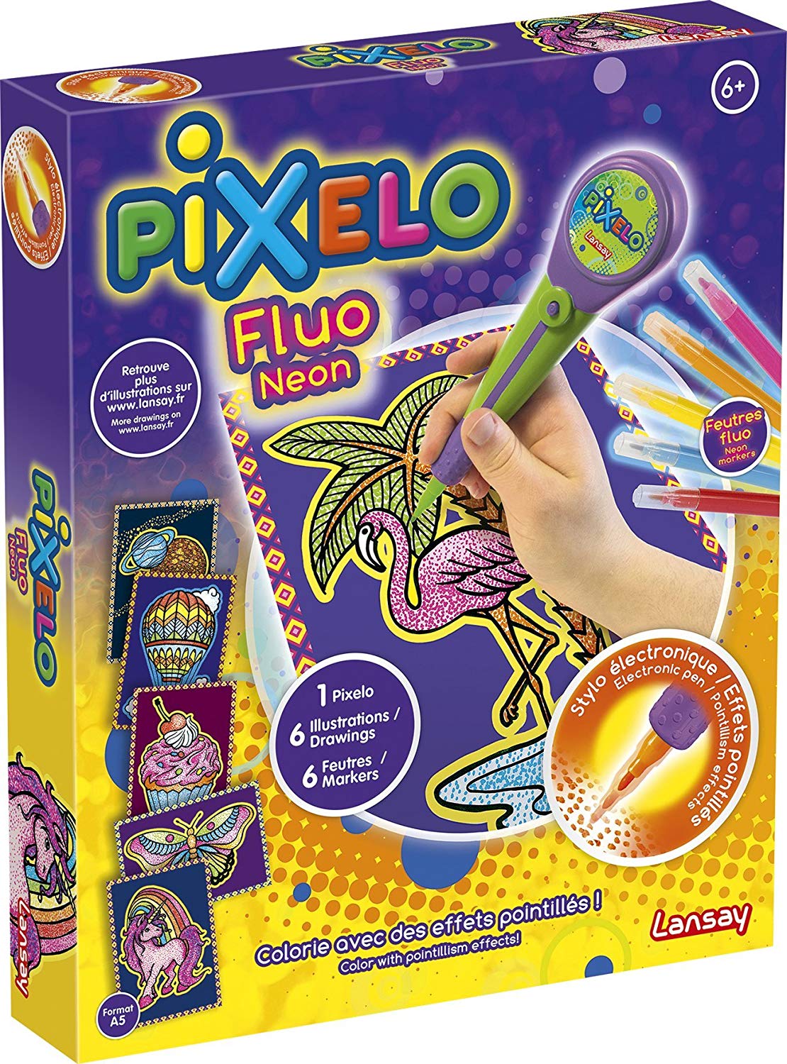 Lansay – Pixelo 20277 Fluorescent Pen Set – BigaMart