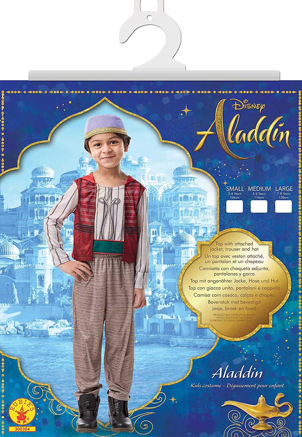 Rubie’s Official Disney Live Action Aladdin, Aladdin Childs Costume, Size Medium – Age 5-6 Years ...