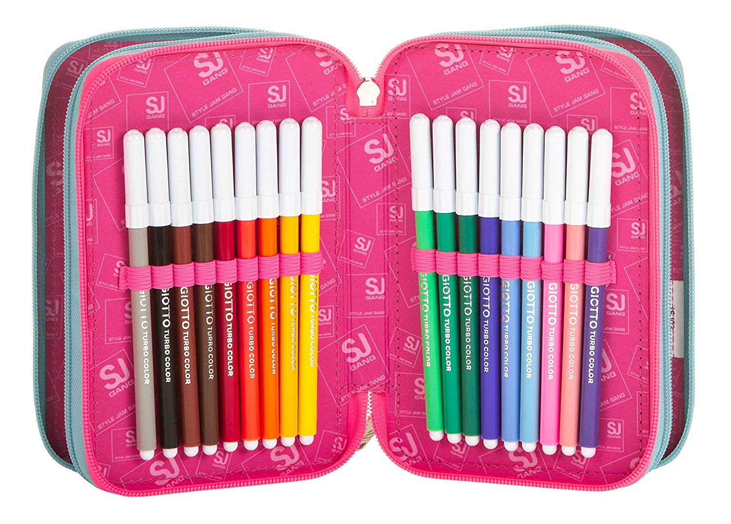 SJ GANG AST.3 Zip Facce Da Pencil Cases, 20 cm, 0.5 liters, Pink (Rosa ...