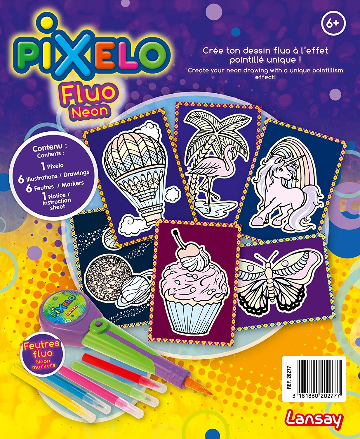 Lansay – Pixelo 20277 Fluorescent Pen Set – BigaMart