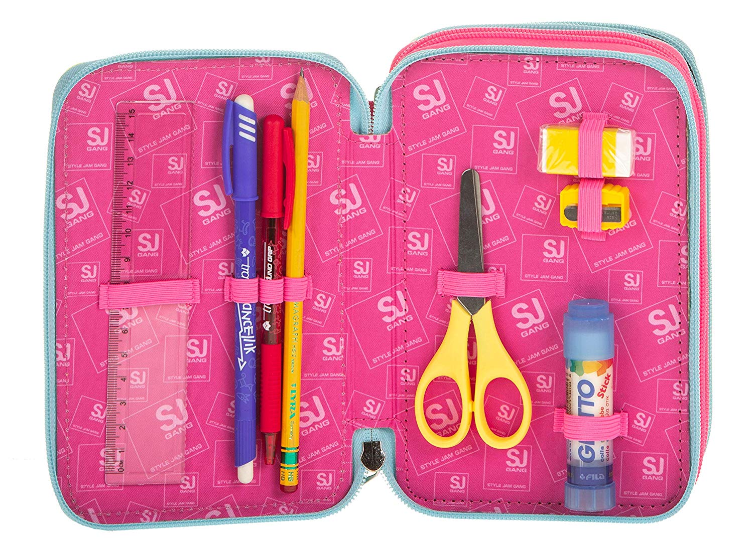 SJ GANG AST.3 Zip Facce Da Pencil Cases, 20 cm, 0.5 liters, Pink (Rosa ...