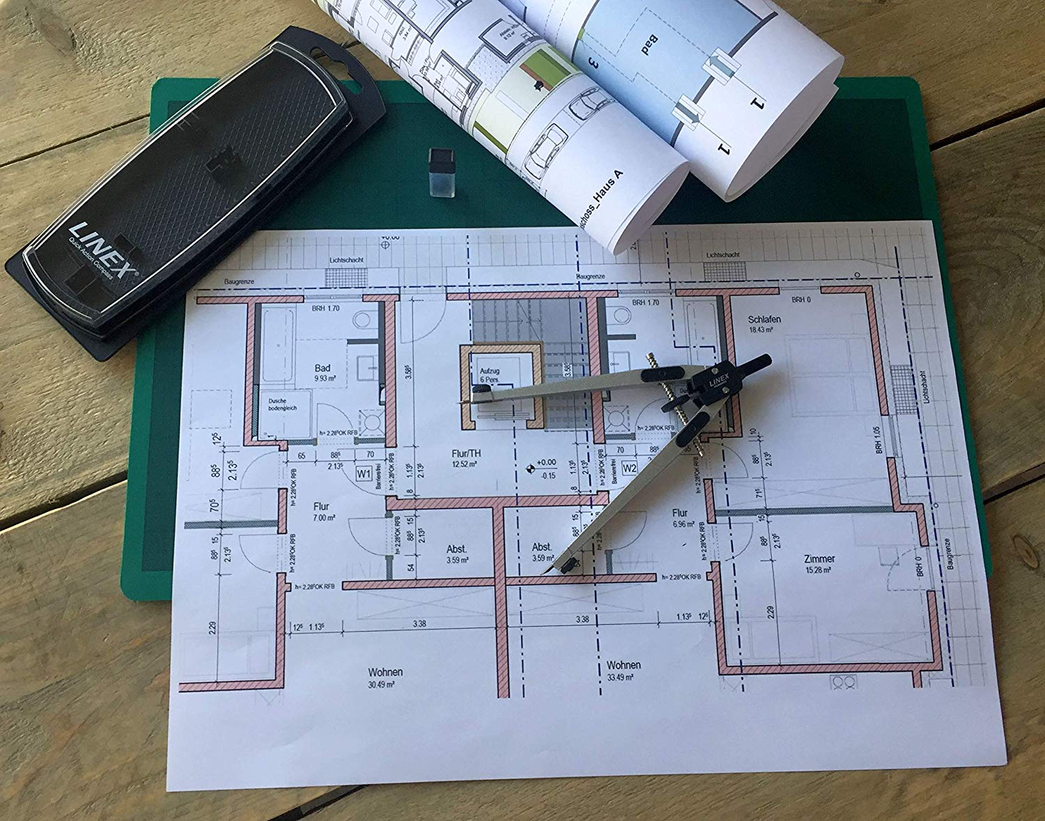 Linex 100411013 Quick Action Compass Professional Compass 17 cm Silver ...