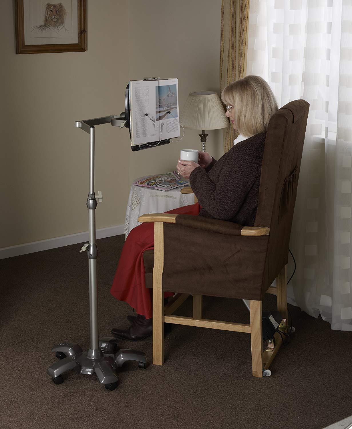 NRS Healthcare The Hold It Book Holder and Writing/Laptop Stand, Grey ...