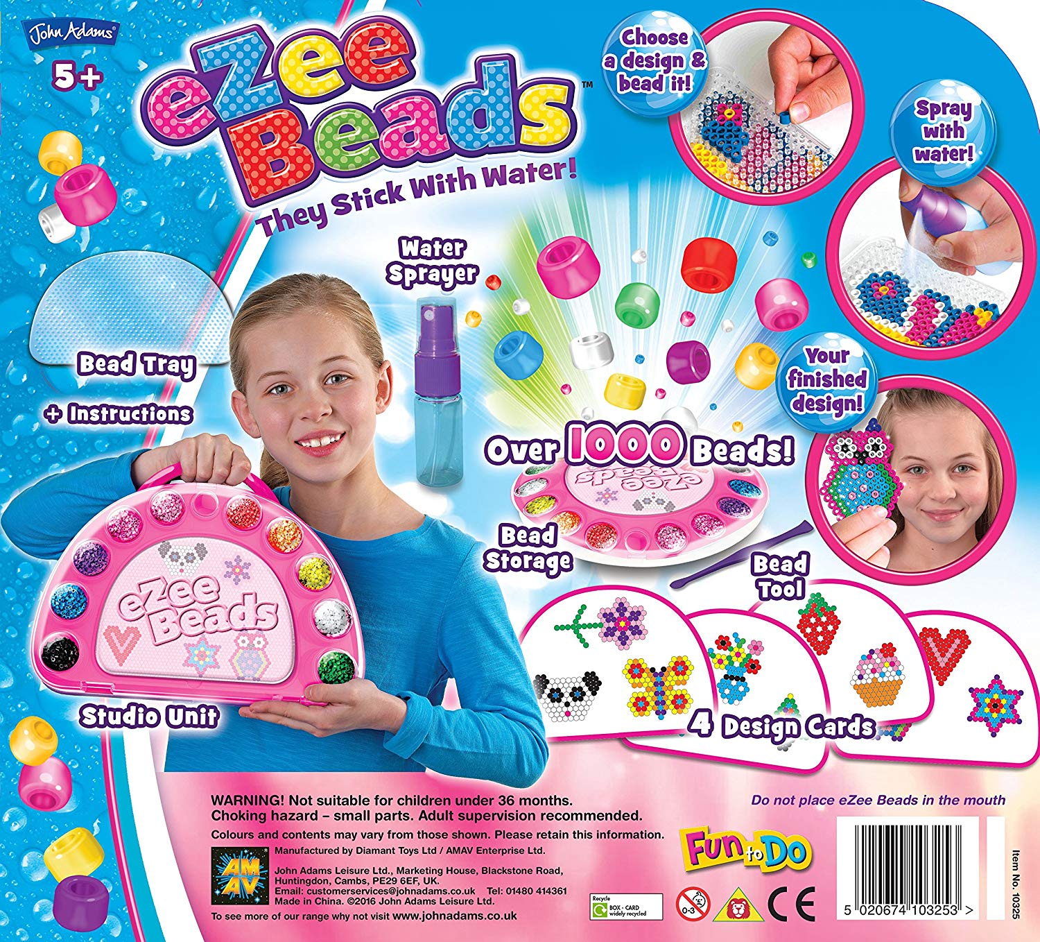 Iron Beads For Kids John Adams JA10325 EZee Beads Studio Set, Multi ...