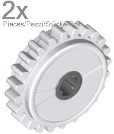 LEGO Technic – 2 Gear Wheels 24 Teeth with Slip Coupling in White ...