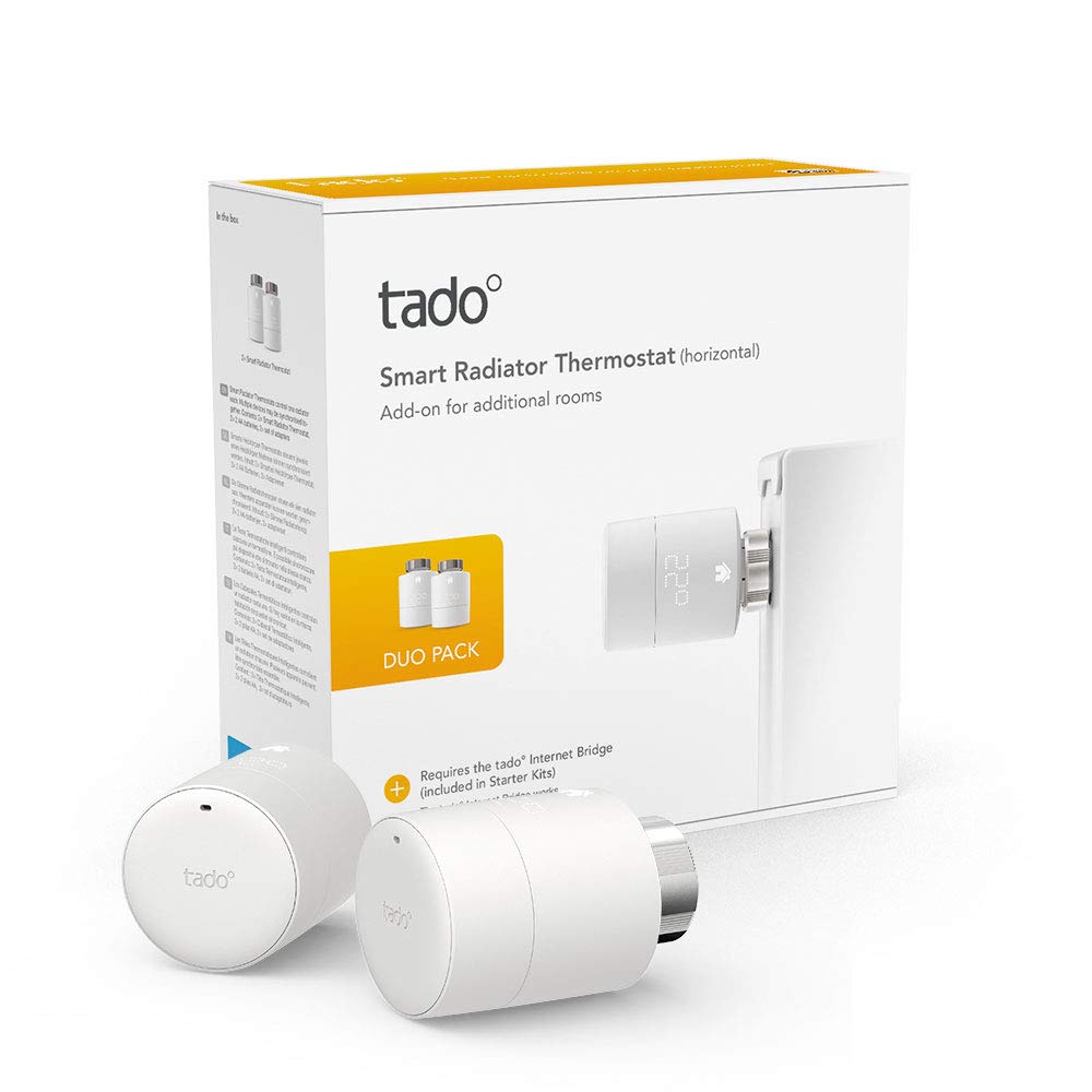 tado Smart Radiator Thermostat (horizontal mounting) – Duo Pack, Add ...