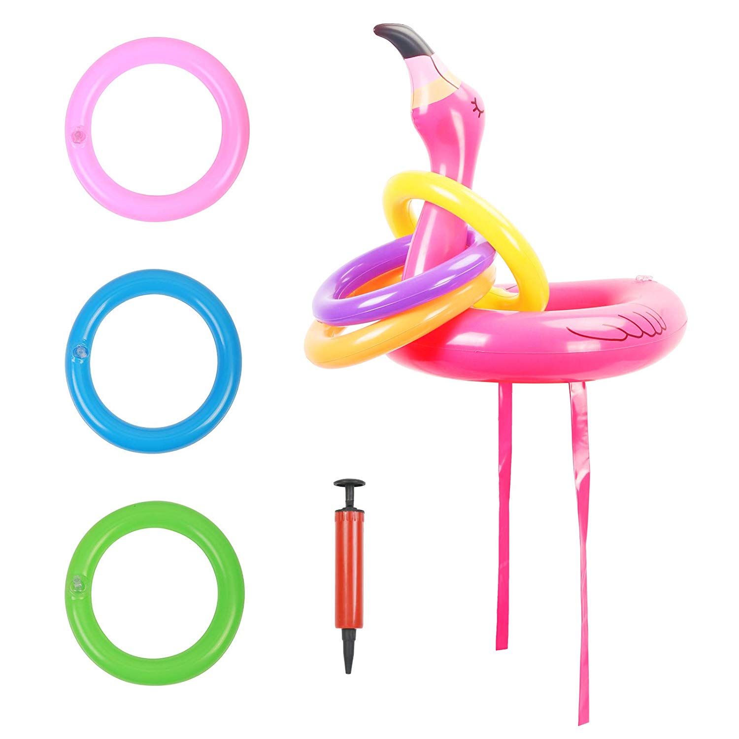 ZERHOK Inflatable Flamingo Hat, Inflatable Flamingo Head with 6pcs ...